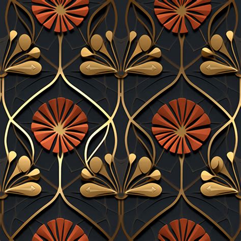 Gold Meshes Seamless Patterns Symmetrical Printable Digital