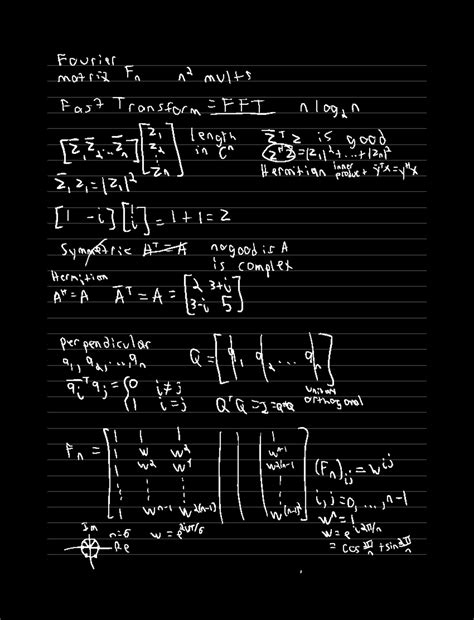 Complex Matrices Fast Fourier Transformation Fourier Matrix Fa N