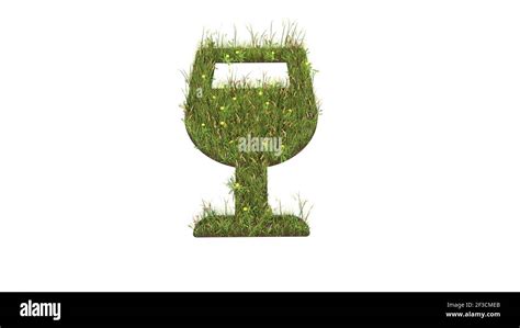 3d Rendered Grass Field With Colorful Flowers In Shape Of Symbol Of