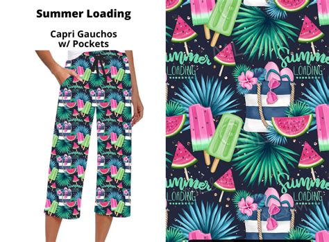 Cute Summer Loading Capri Gaucho Gauchos Plus Size For Us