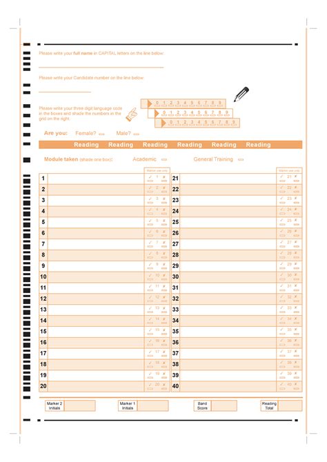 Reading Test Answer Sheet Reading Reading Reading Reading Reading