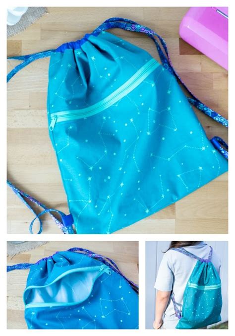 Easy Peasy Drawstring Backpack With A Zipper Pocket Free Tutorial