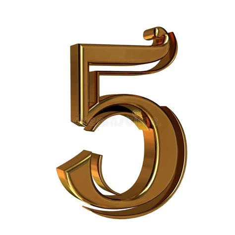 Symbol 3d Made Of Gold Number 5 Stock Vector Illustration Of