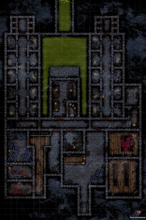 Old Prison 26x39 Public Dice Grimorium Dungeon Maps Prison Dnd