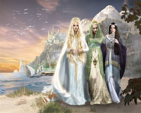 A Last Stroll Galadriel Celebrian And Arwen By Bobgreyvenstein On
