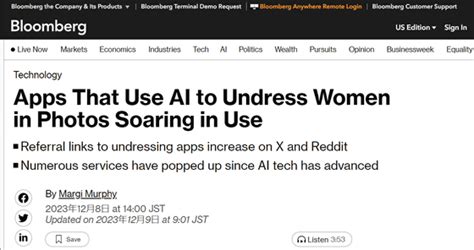 It Is Reported That Services That Use AI To Automatically Generate Nude Images From Photos Of