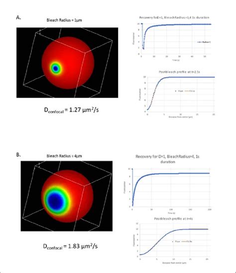 Analysis Of Frap On A Spherical Membrane Surface With 1µm A And 4µm