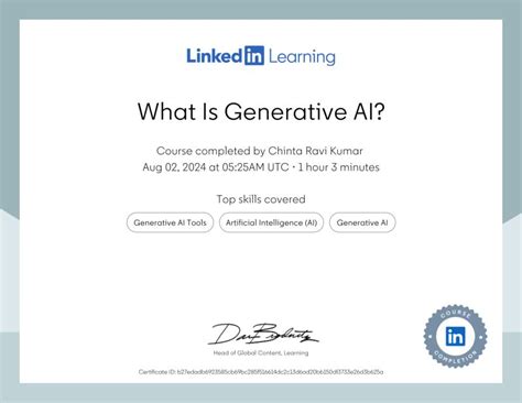 chinta ravi kumar on linkedin certificate of completion