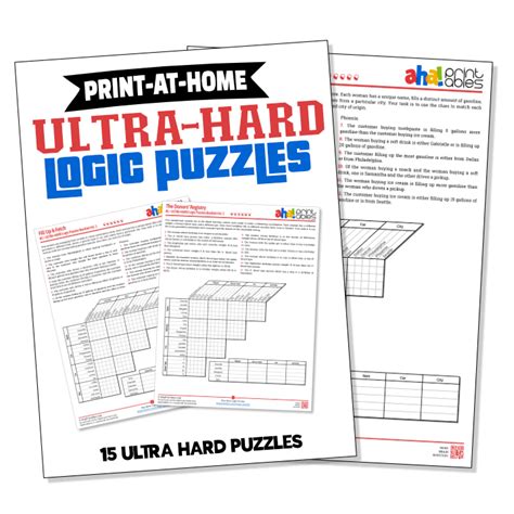 Math Logic Puzzles Printable