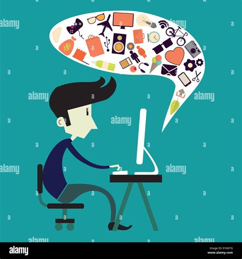 Sitting With Computer Stock Vector Images Alamy