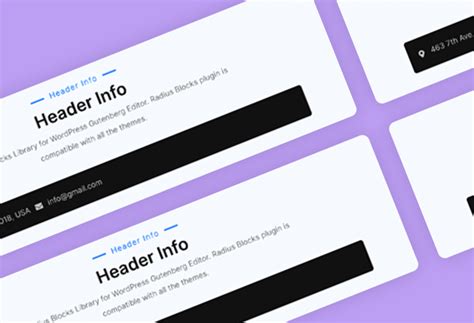 Header Info Radius Blocks