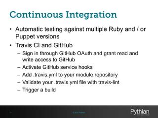 Ottawa Puppet User Group Publishing A Module On The Puppet Forge Ppt