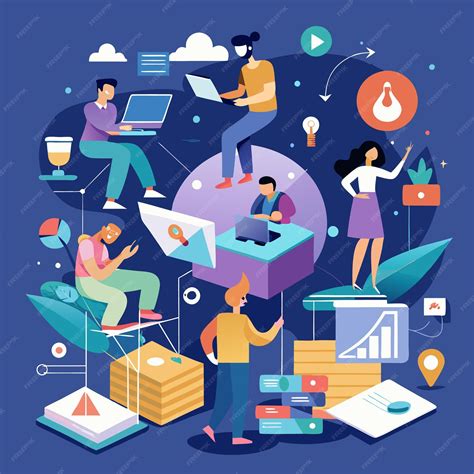 Premium Vector Collaborative Workflow And Project Management Elevating Team Efficiency In A