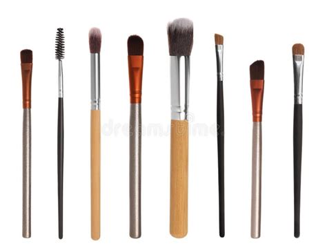 Set With Different Makeup Brushes For Applying Cosmetic Products On