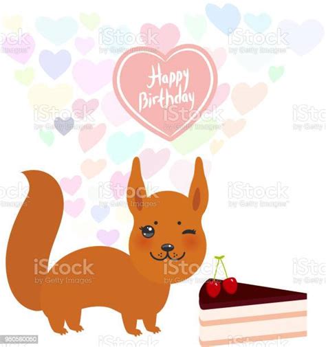 신선한 체리 핑크 크림과 초콜릿 장식 흰색 바탕에 파스텔 색상으로 꾸며진 달콤한 케이크와 함께 생일 축 하 카드 디자인 귀여운