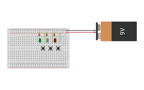 circuit design circuito 3 leds tinkercad