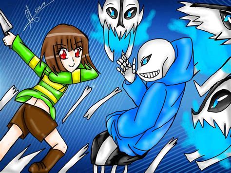 Undertale Sans Vs Chara By Lacie Buncat On Deviantart