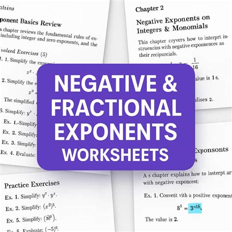 Fractional Exponents And Negative Exponents Workbook Guided Practice