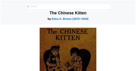 The Chinese Kitten By Edna A Brown 1875~1944