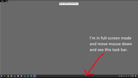 UWP Full Screen Mode How NOT To Show Taskbar Blue Rectangle On Mouse Move Stack Overflow