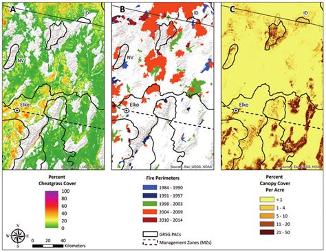 A Percent Cheatgrass Cover In Northeast Nevada In 2015 At A 250 Meter Download Scientific