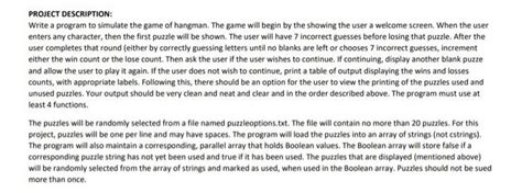 Solved Project Description Write A Program To Simulate The