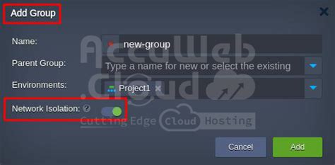 Environment Network Isolation Accuweb Cloud Guide