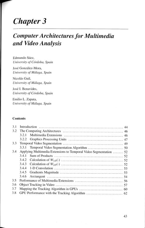 Pdf Computer Architectures For Multimedia And Video Analysis