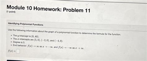 Solved Module 10 Homework Problem 11 1 Point Identifying