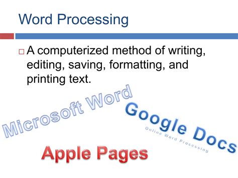 Word Processing Introduction Pptx