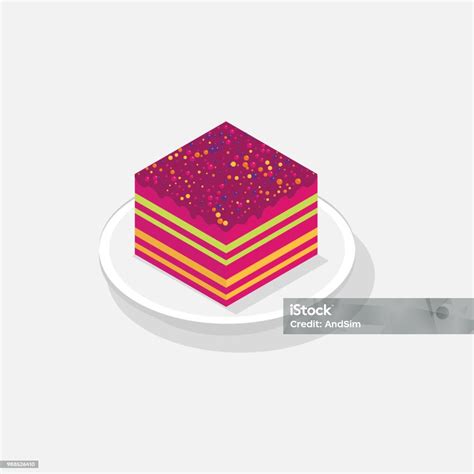 달콤한 케이크 아이소메트릭 3d 아이콘입니다 벡터 일러스트 레이 션 갈색에 대한 스톡 벡터 아트 및 기타 이미지 갈색 과일 기념일 Istock