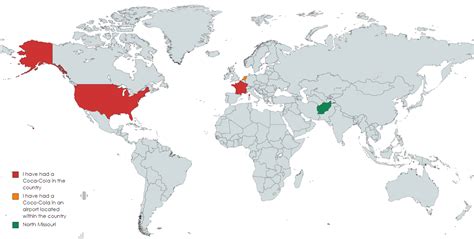 Map Of Countries Where I Have Had A Coca Cola Rmapporncirclejerk
