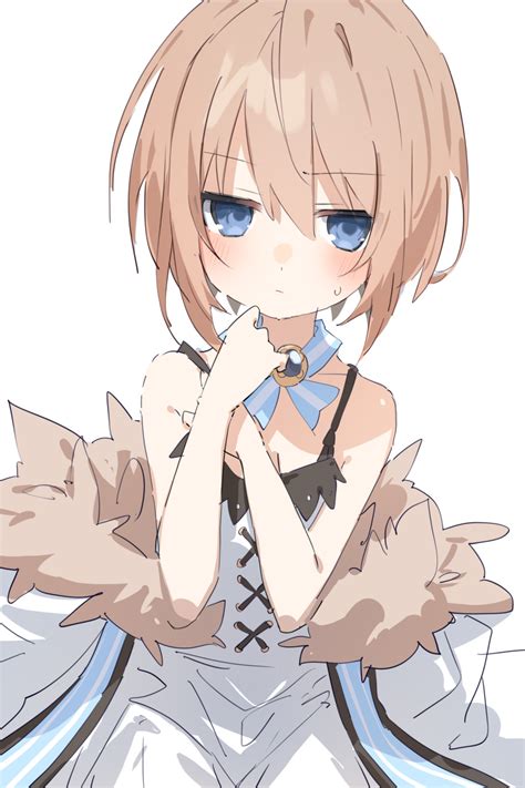 Safebooru 1girl Absurdres Bare Shoulders Blanc Neptune Series Blue