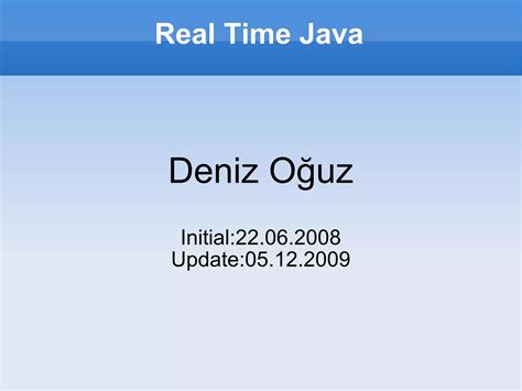 introduction to real time java ppt