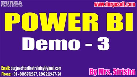 Power Bi Tutorials Demo 3 By Mrs Sirisha On 12 09 2024 6am