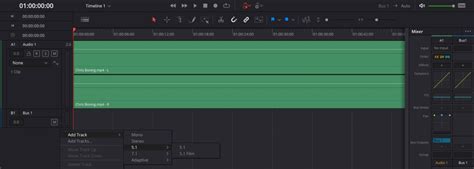 How To Add A New Audio Track In Davinci Resolve