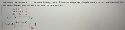 Solved Determine The Value Of K Such That The Following Chegg Com
