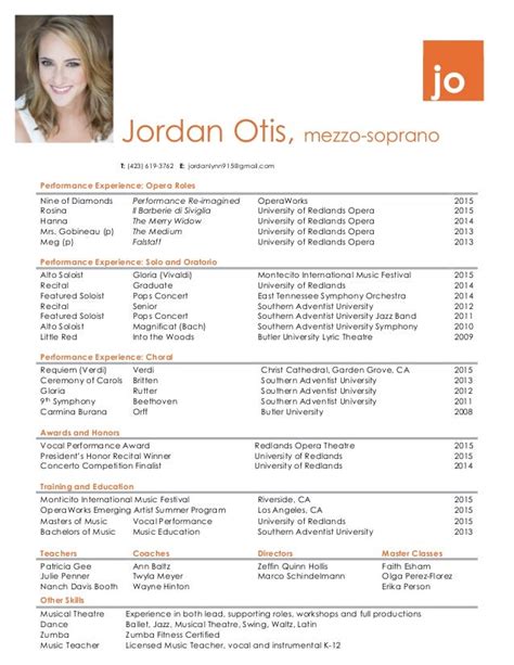 Opera Singer Resume Template