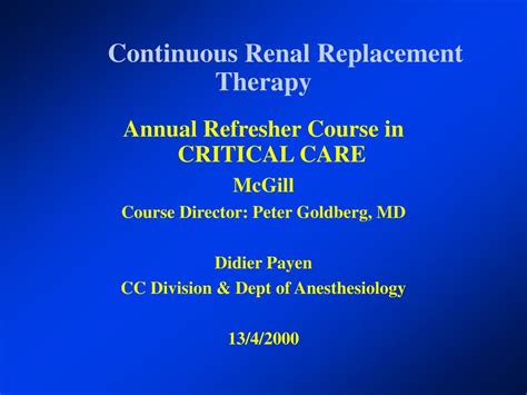 Ppt Continuous Renal Replacement Therapy Powerpoint Presentation