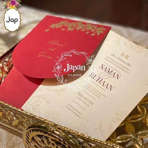 Elegant Gold Wedding Invitation Card Japan Art Press