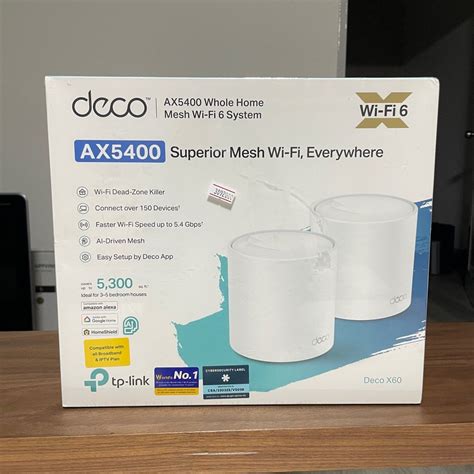 BNIB TP Link Deco X60 AX5400 Mesh Wi Fi 6 Router 2 Pack Computers Tech Parts
