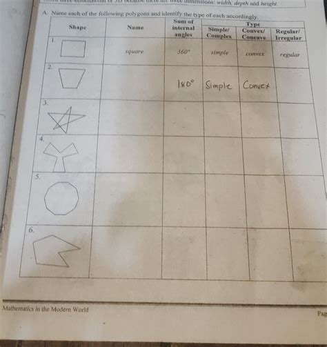 solved a name each of the following polygons and identify the type of