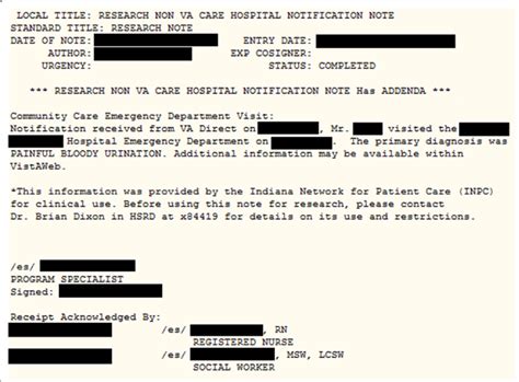 Screenshot Of A Non Va Encounter Note Entered Into The Va Ehr For A Download Scientific Diagram