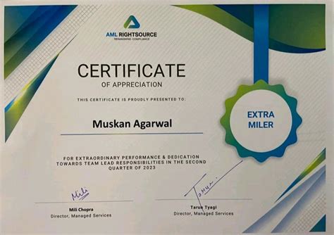 Muskan Agarwal On Linkedin Extramileraward Amlrightsource Teamlead Dedication