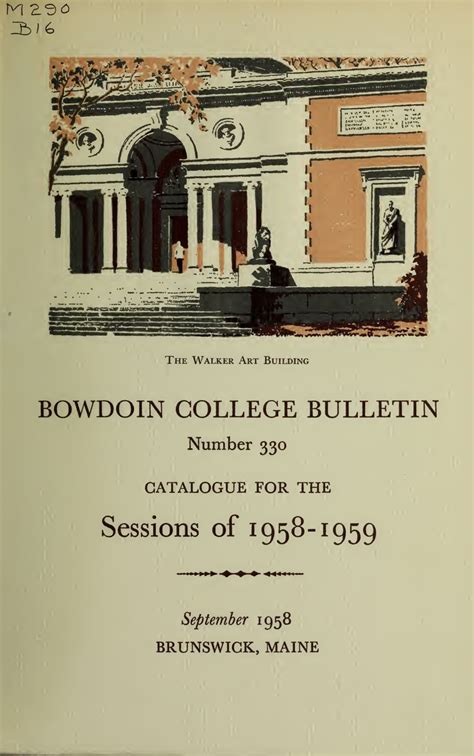 Bowdoin Digital Collections View Bowdoin College Catalogue 1958 1959
