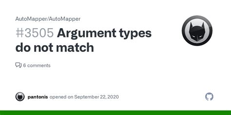 Argument Types Do Not Match · Issue 3505 · Automapperautomapper · Github