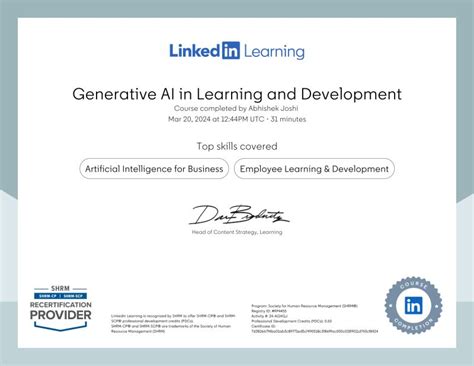 abhishek joshi on linkedin certificate of completion