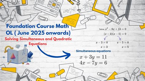 Solving Quadratic And Simultaneous Equation Math Ol Foundation Course Arabic Youtube