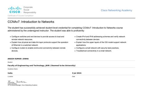 akash kumar sinha on linkedin networking ccna cisco jainuniversity