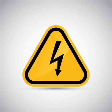 Premium Vector A Yellow Triangle High Voltage Sign Warning Sign